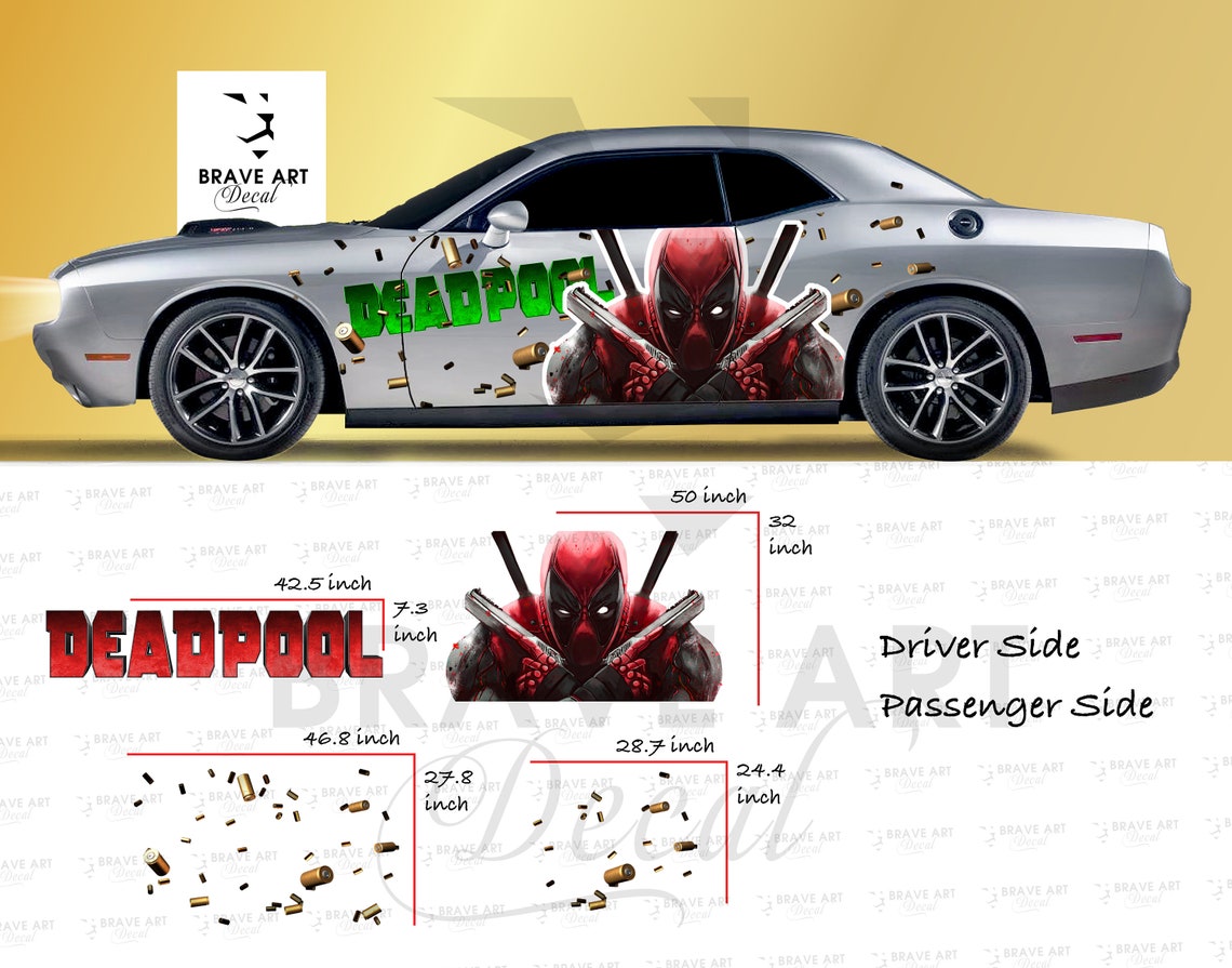 Deadpool Super Hero Villain Inspired Car Side Decal - Etsy