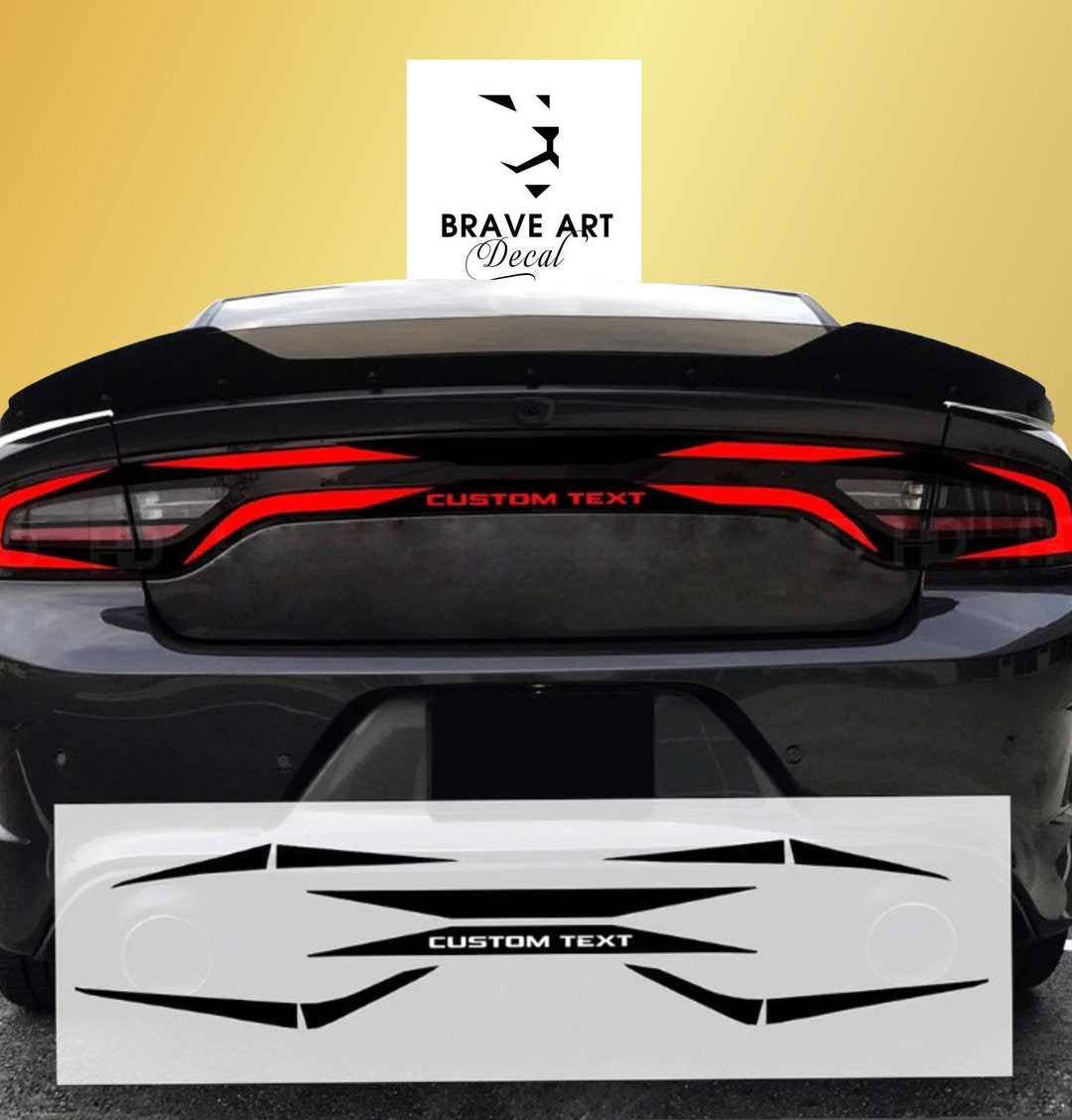 Custom Text Tail Light Decal: Race Track Vinyl Overlay for Dodge ...