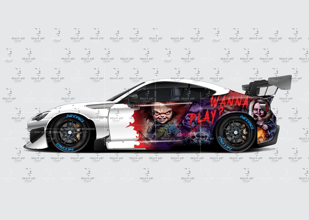 Chucky Car Stickers, Halloween, Wanna Play? Horror Movie Character Car ...