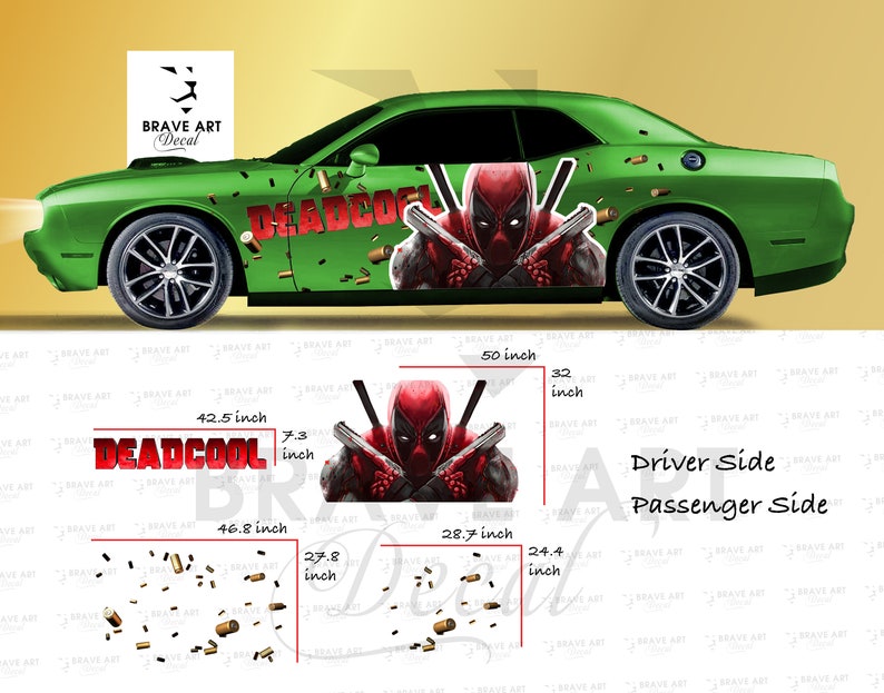 Deadpool Super Hero Villain Inspired Car Side Decal - Etsy