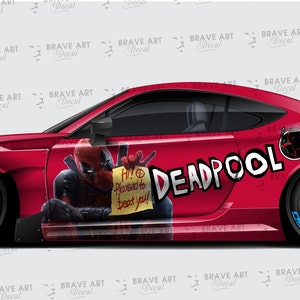 Deadpool Super Hero, Villain Inspired Car Side Decal, Universal Size ...