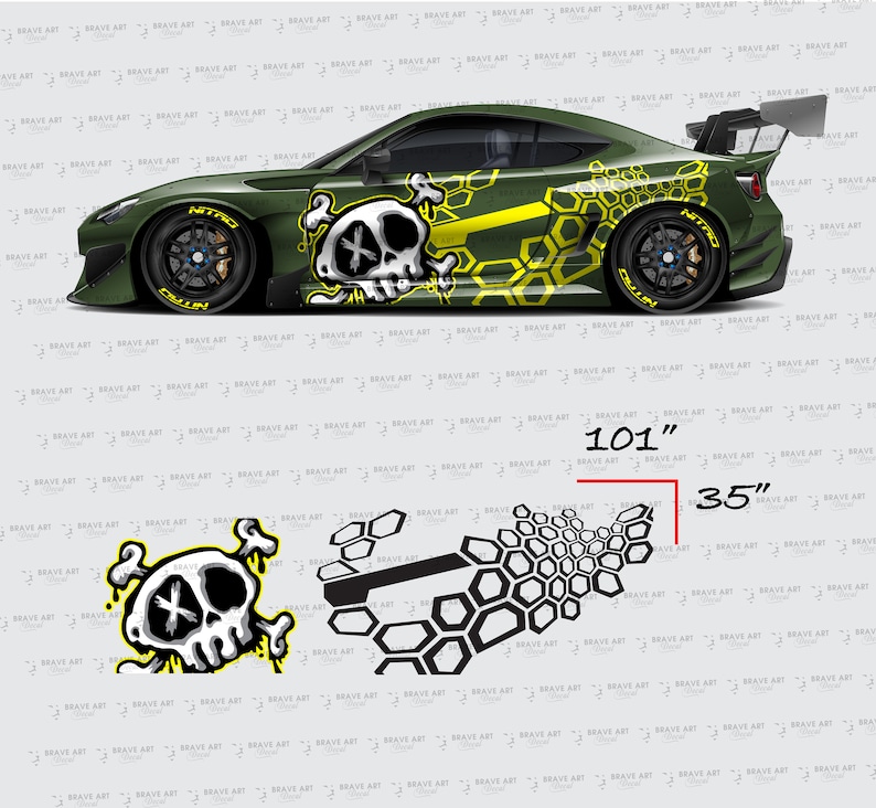 Skull Honeycomb Car Wrap,: Skeleton Vinyl Decal - Etsy