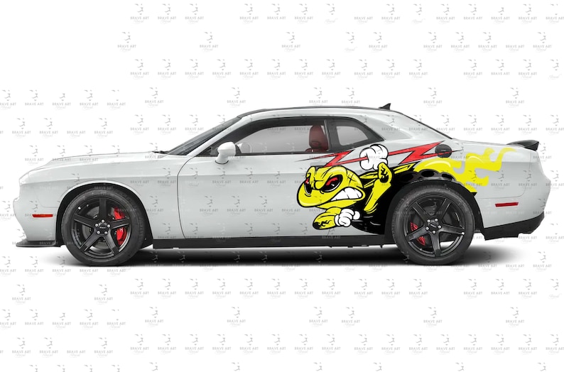 Angry Bee Car Decal, Mopar Style Muscle Bee Sticker, Dodge Charger ...