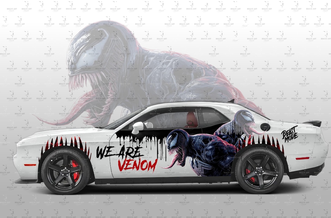Venom Cast Vinyl Livery, Universal Car Wrap Panels, No Background ...