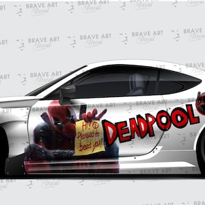 Deadpool Super Hero, Villain Inspired Car Side Decal, Universal Size ...