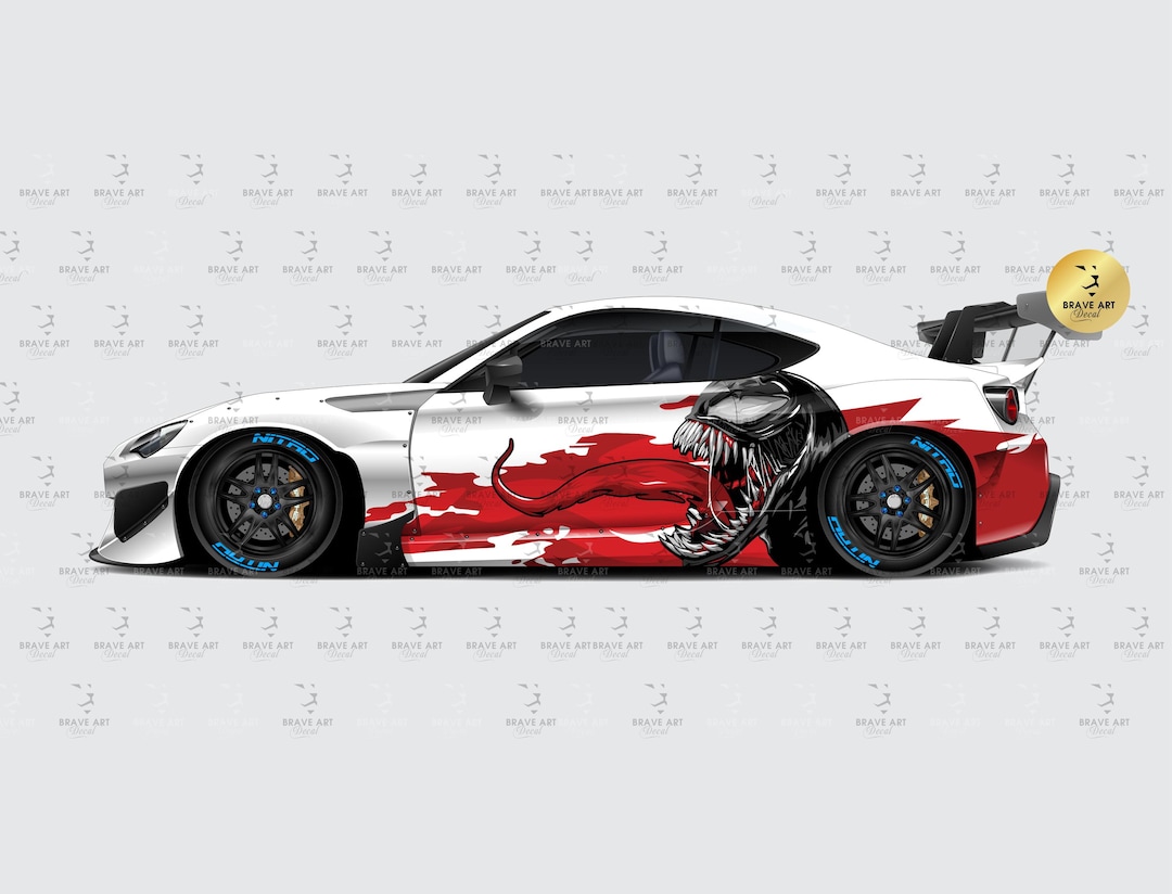 Long-tongued Venom Design American Superhero Car Wrap – Car Side Decal ...