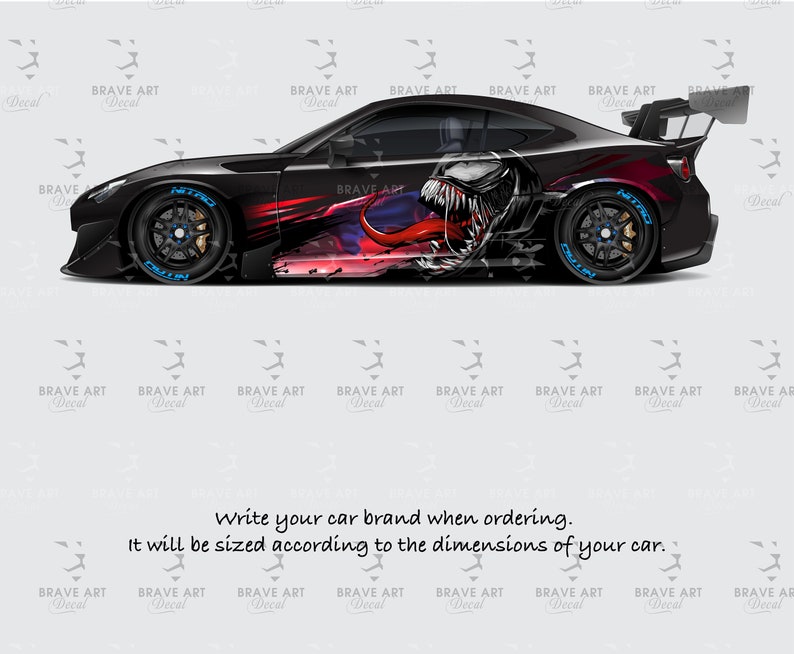 Venom Car Wrap, Marvel Comics, Universal Size Cast Vinyl, Challenger ...