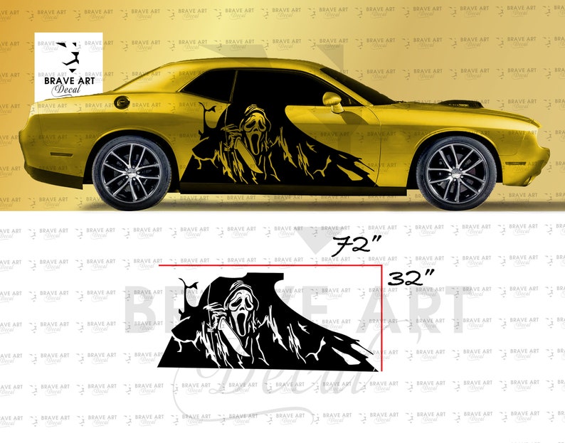 Scream Ghost Face Large Car Decal Hood Door Bed Car Pickup - Etsy