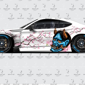Sakura Cherry Blossom Car Livery, Japanese Oni Demon: Grey, Red, Purple ...