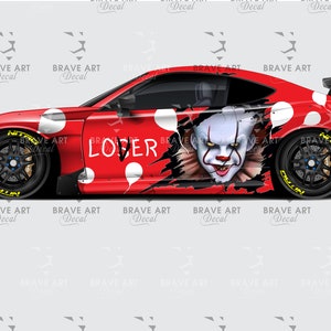 Halloween Pennywise IT Car Wrap, Horror Clown Livery, Universal Fit ...