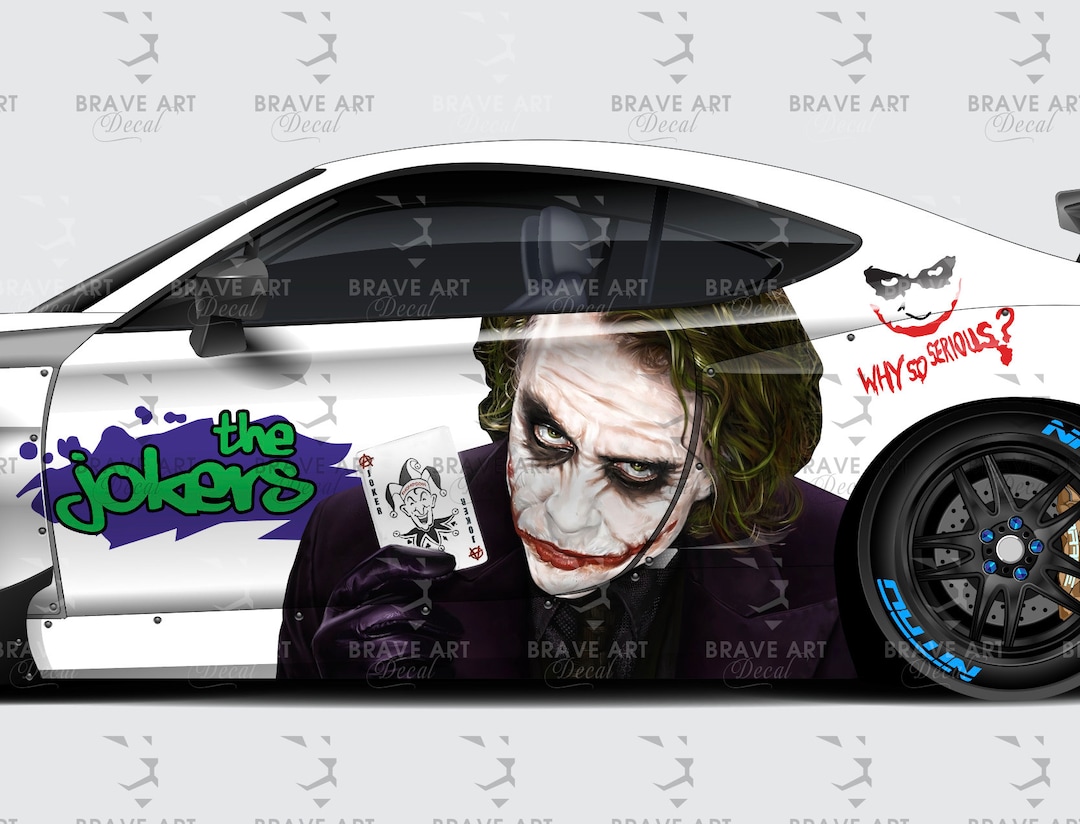Gib deiner Fahrt Fahrt mit den Joker Auto Aufklebern Hol dir ein Lacheln von der dunklen Seite Super Hero Bosewicht inspirierte Autoseite Abziehbild