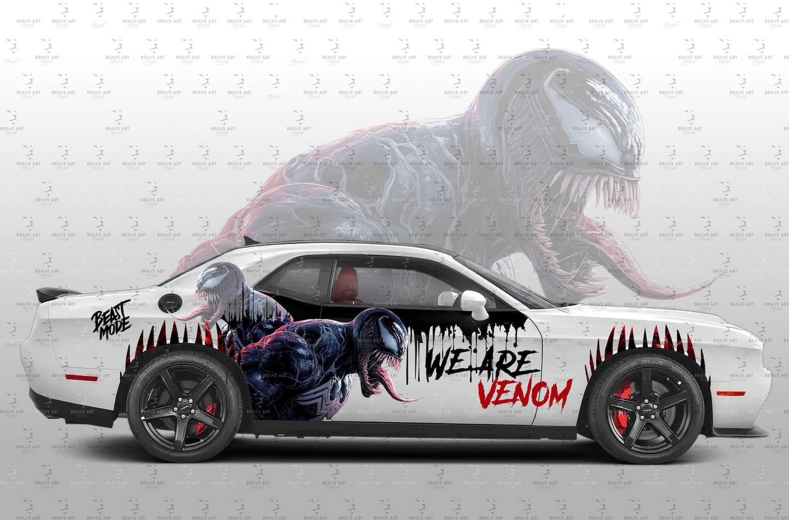 Venom Cast Vinyl Livery, Universal Car Wrap Panels, No Background ...