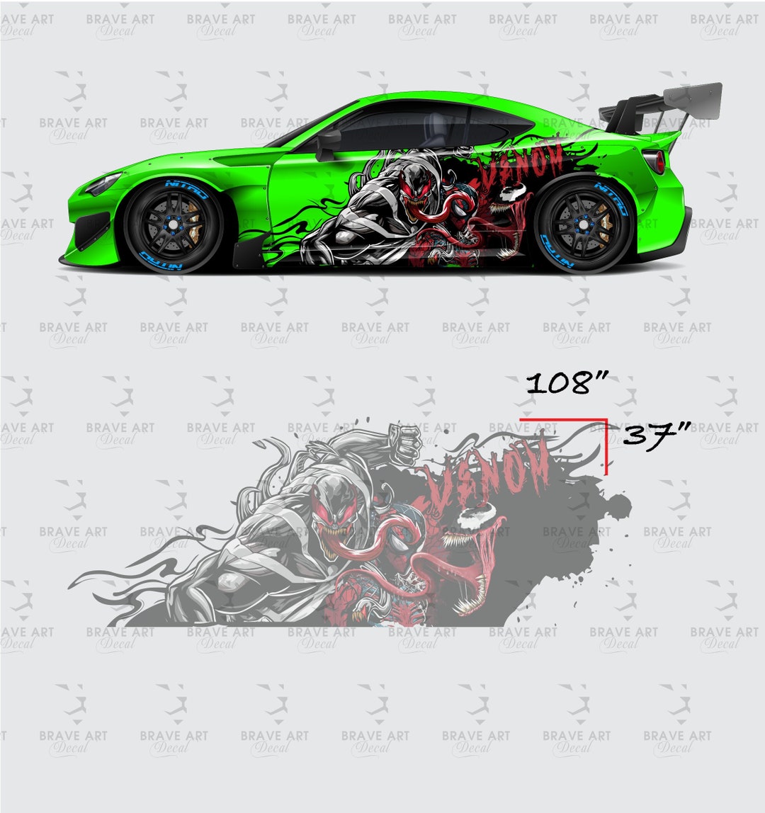 Venom and Spider Man NEW Design Car Livery Cast Vinyl Wrap - Etsy