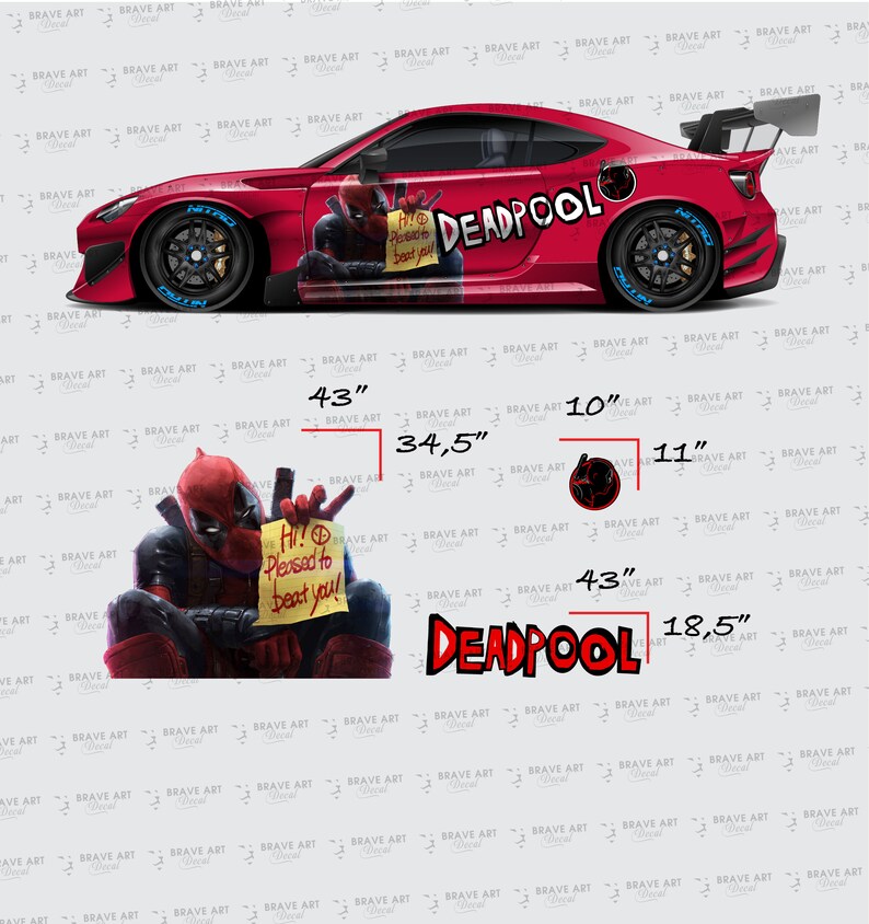 Deadpool Super Hero Villain Inspired Car Side Decal - Etsy