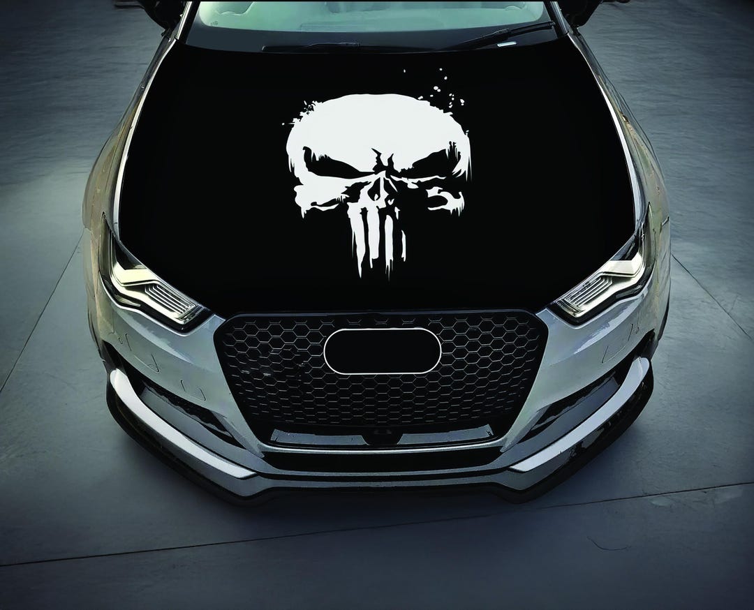 Skull Car Hood Wrap, Full Color Air Release Vinyl Decal (59"x69") - Etsy