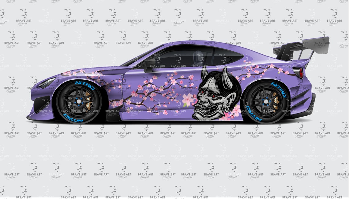Sakura Cherry Blossom Car Livery, Japanese Oni Demon Car Wrap - Etsy
