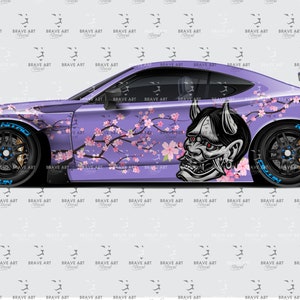 Sakura Cherry Blossom Car Livery, Japanese Oni Demon: Grey, Red, Purple ...