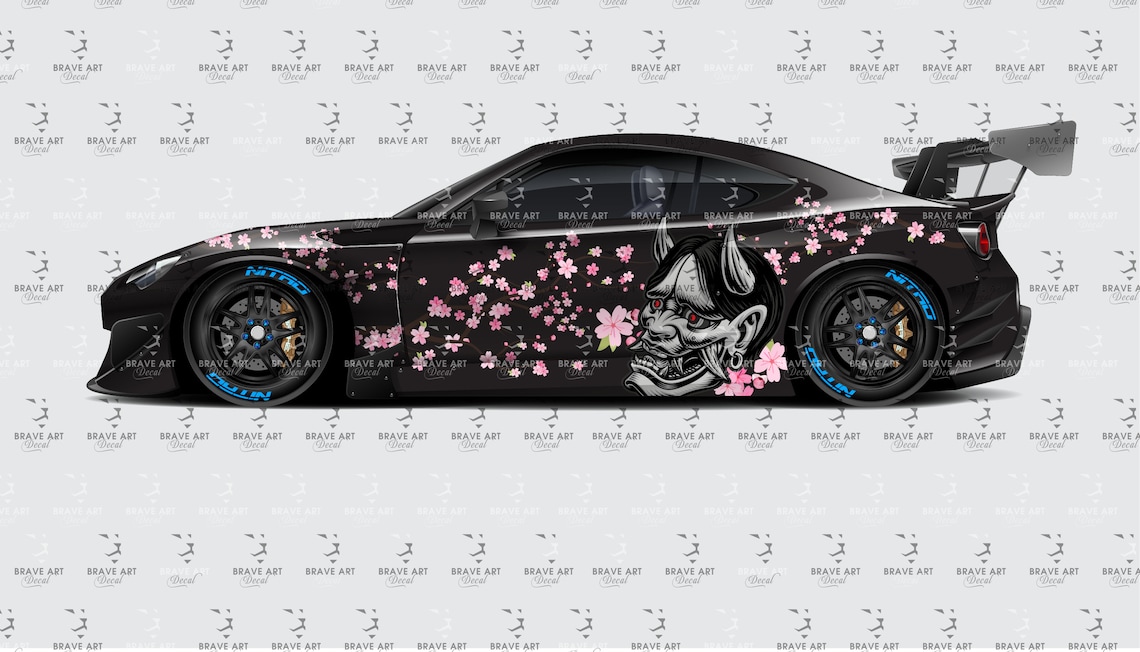 Sakura Cherry Blossom Car Livery, Japanese Oni Demon Car Wrap - Etsy