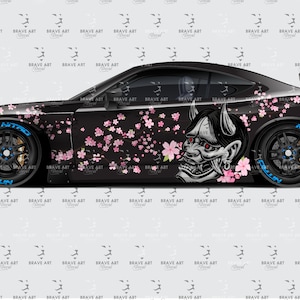 Sakura Cherry Blossom Car Livery, Japanese Oni Demon: Grey, Red, Purple ...