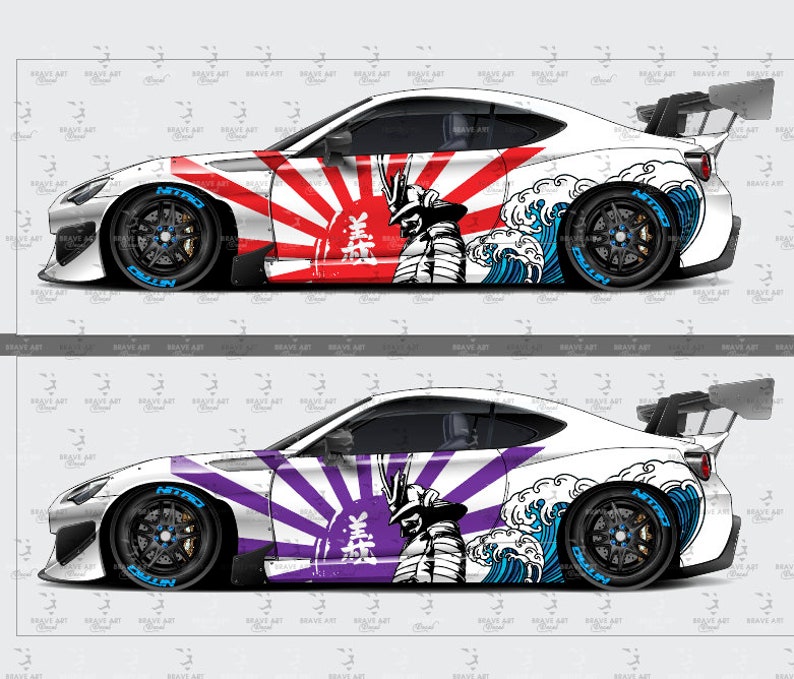 Samurai Car Wrap, Japanese Anime Vehicle Vinyl Sticker - Etsy