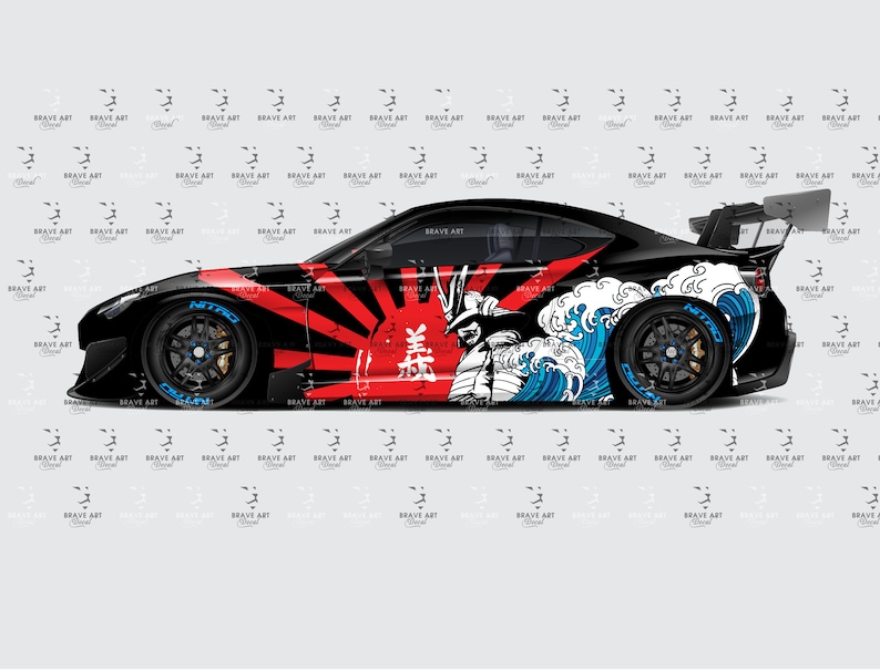 Samurai Car Wrap, Japanese Anime Vehicle Vinyl Sticker - Etsy