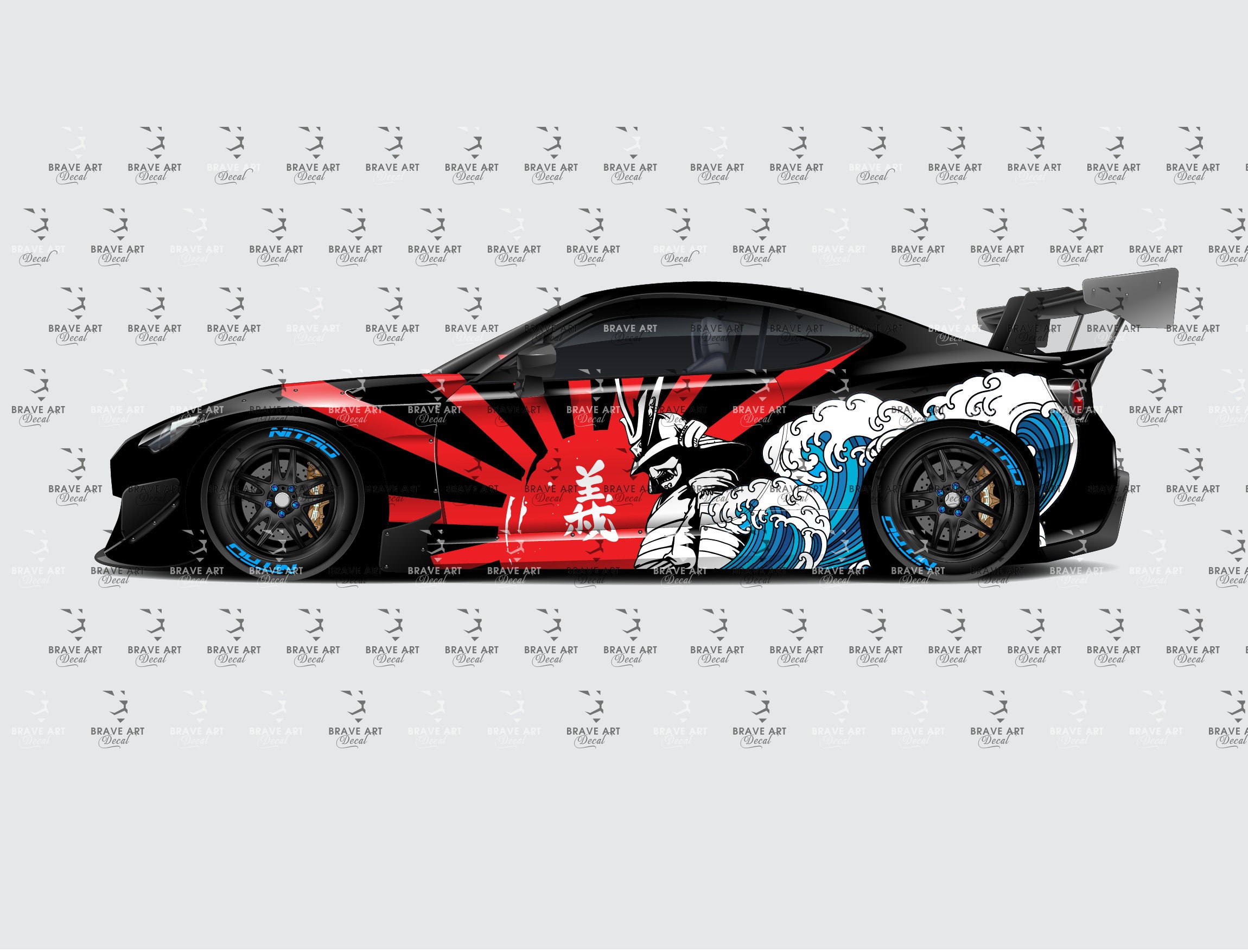 Samurai Car Wrap, Japanese Anime Vehicle Vinyl Sticker - Etsy