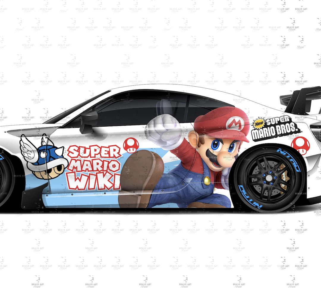 Super Mario Car Side Wrap, Full Color Graphics, Vinyl Livery Decal Fit ...