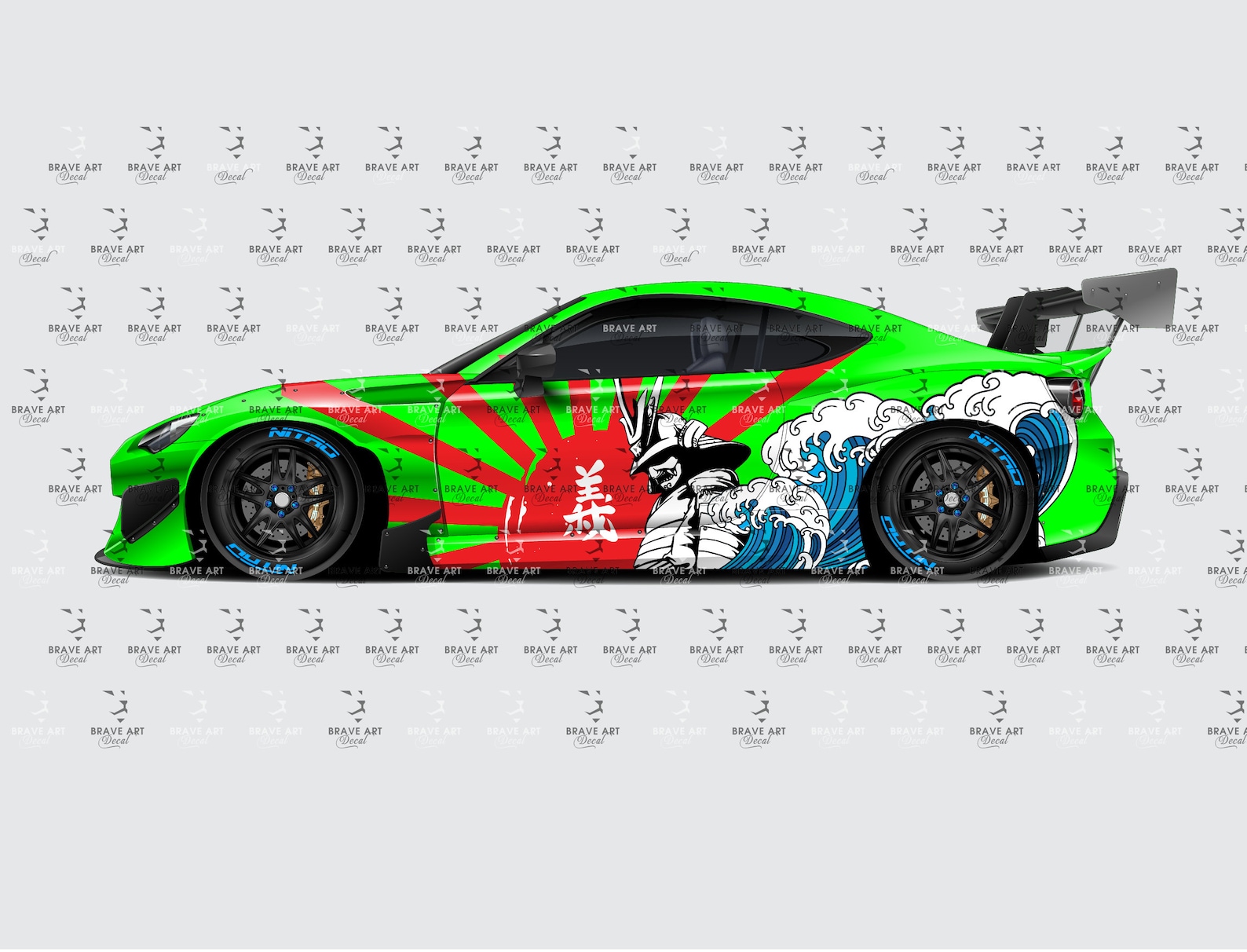 Samurai Car Wrap, Japanese Anime Vehicle Vinyl Sticker - Etsy