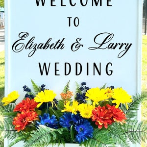 Custom Flower Box Welcome Sign With Border, Acrylic, Wedding, Bridal ...
