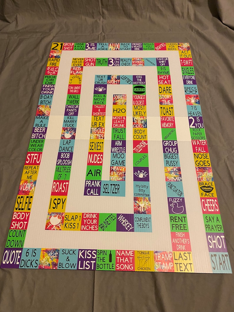 Neon Splatter Paint Drinking Game Board - Etsy