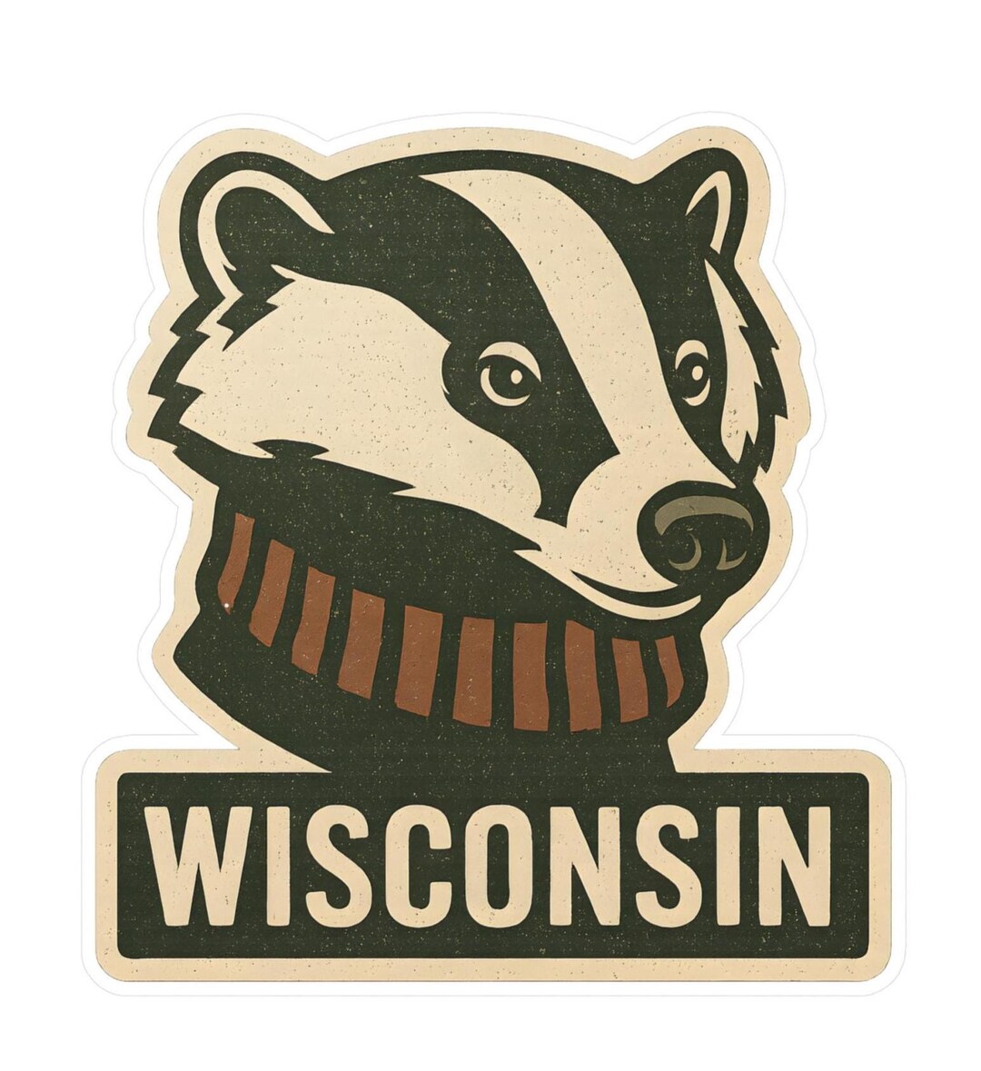 Wisconsin Badger Vinyl Decal: State Pride Sticker - Etsy