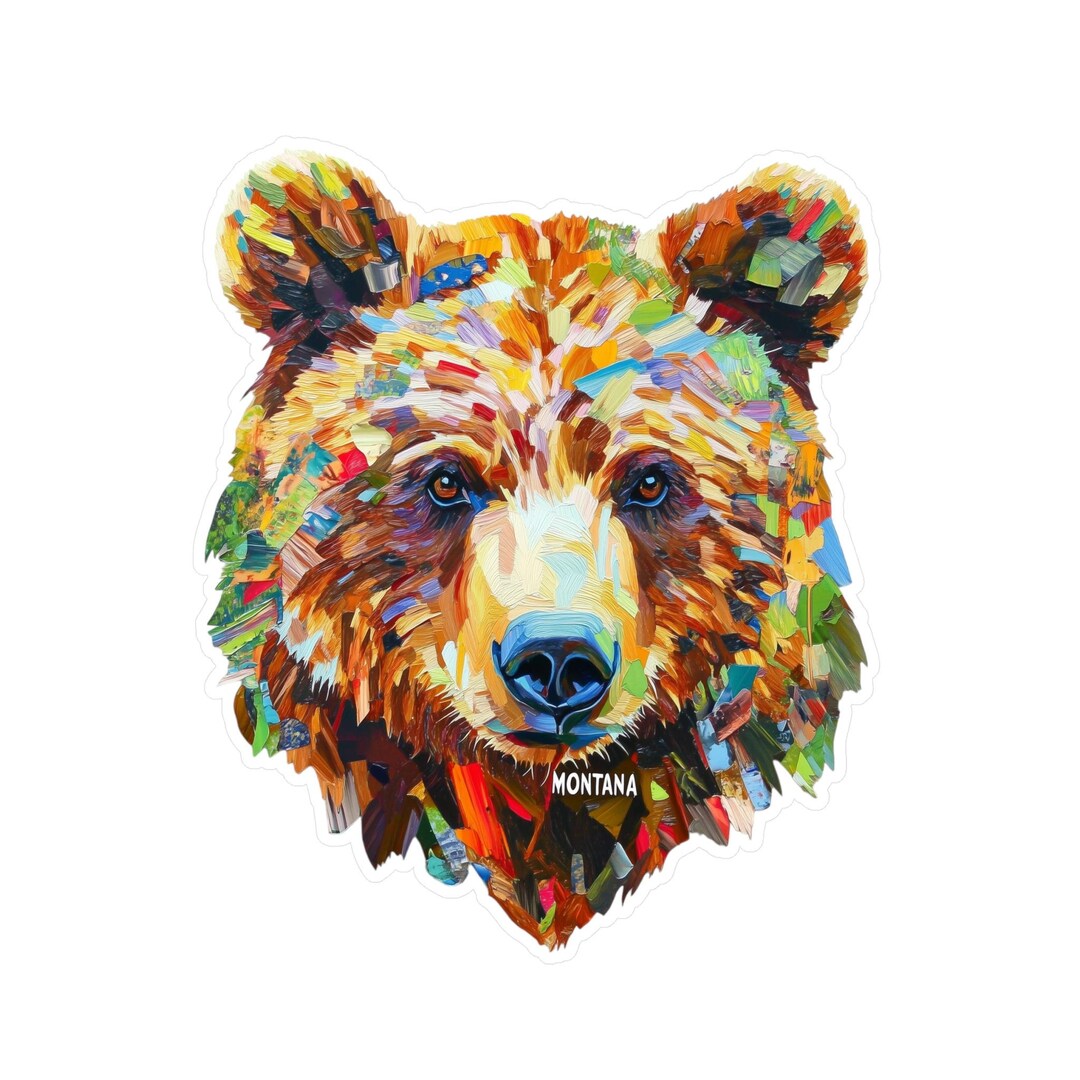 MONTANA Grizzly Bear Vinyl Decal Bear Sticker Montana Sticker Wildlife ...