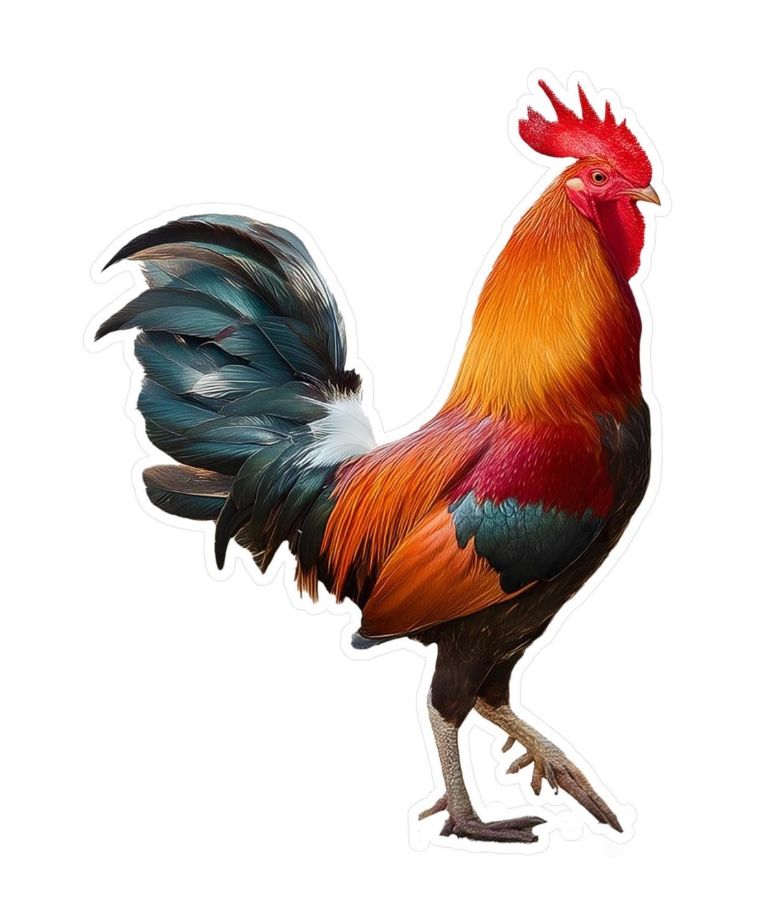 Rooster Vinyl Decal: Farmhouse Decor Sticker - Etsy