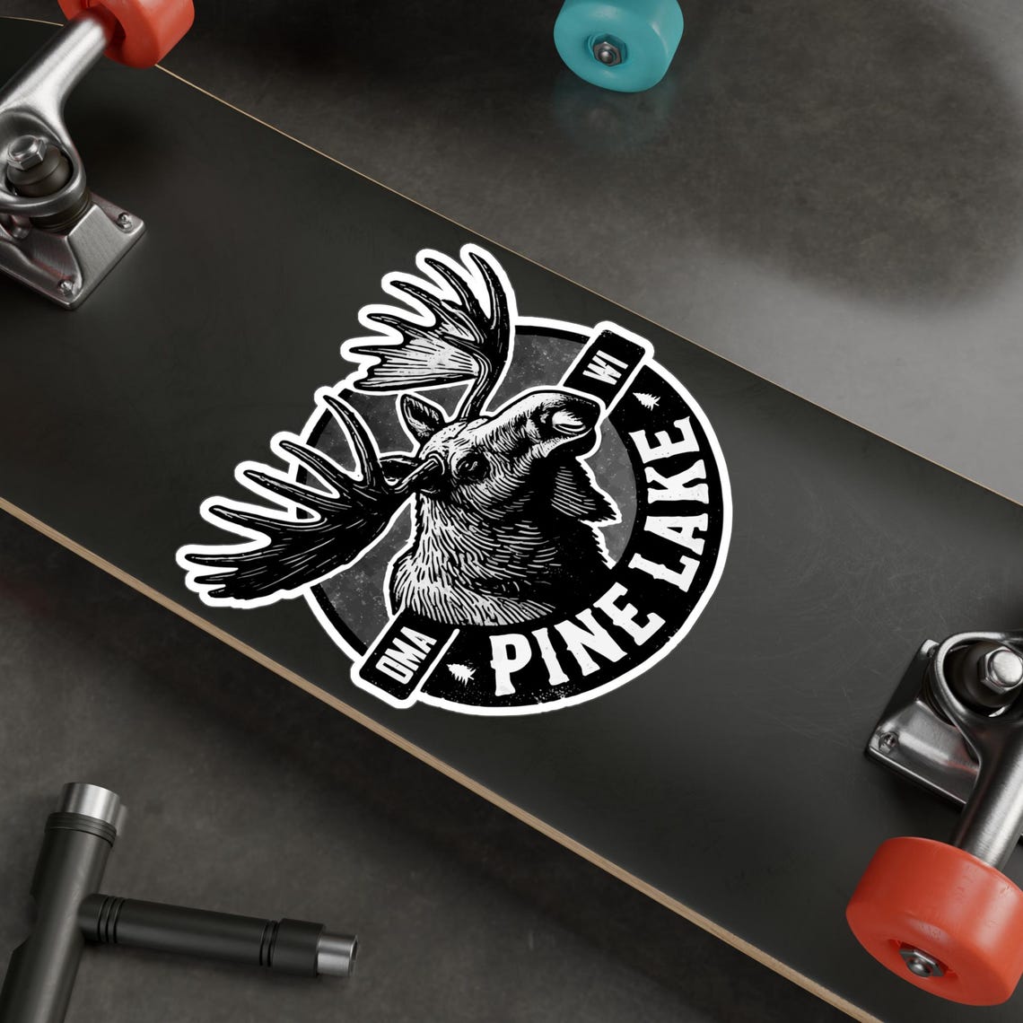 Pine Lake Moose Vinyl Sticker - Laptop, Car, Snowboard Decal - Etsy