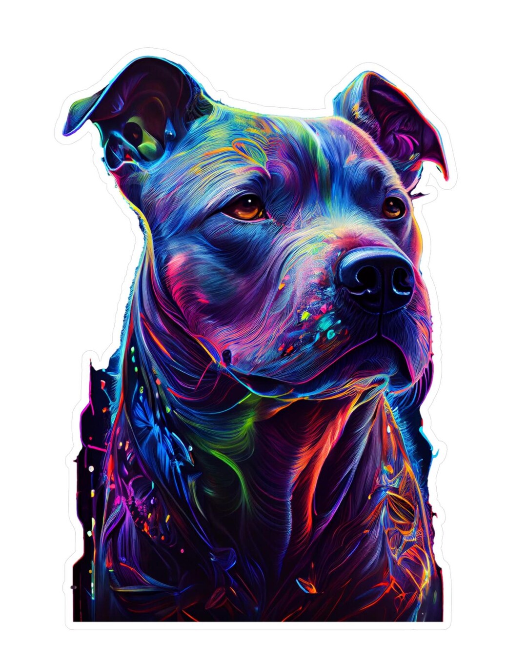 NEON Pitbull Kiss-cut Vinyl Decal Sticker, Waterproof, Durable, Car ...