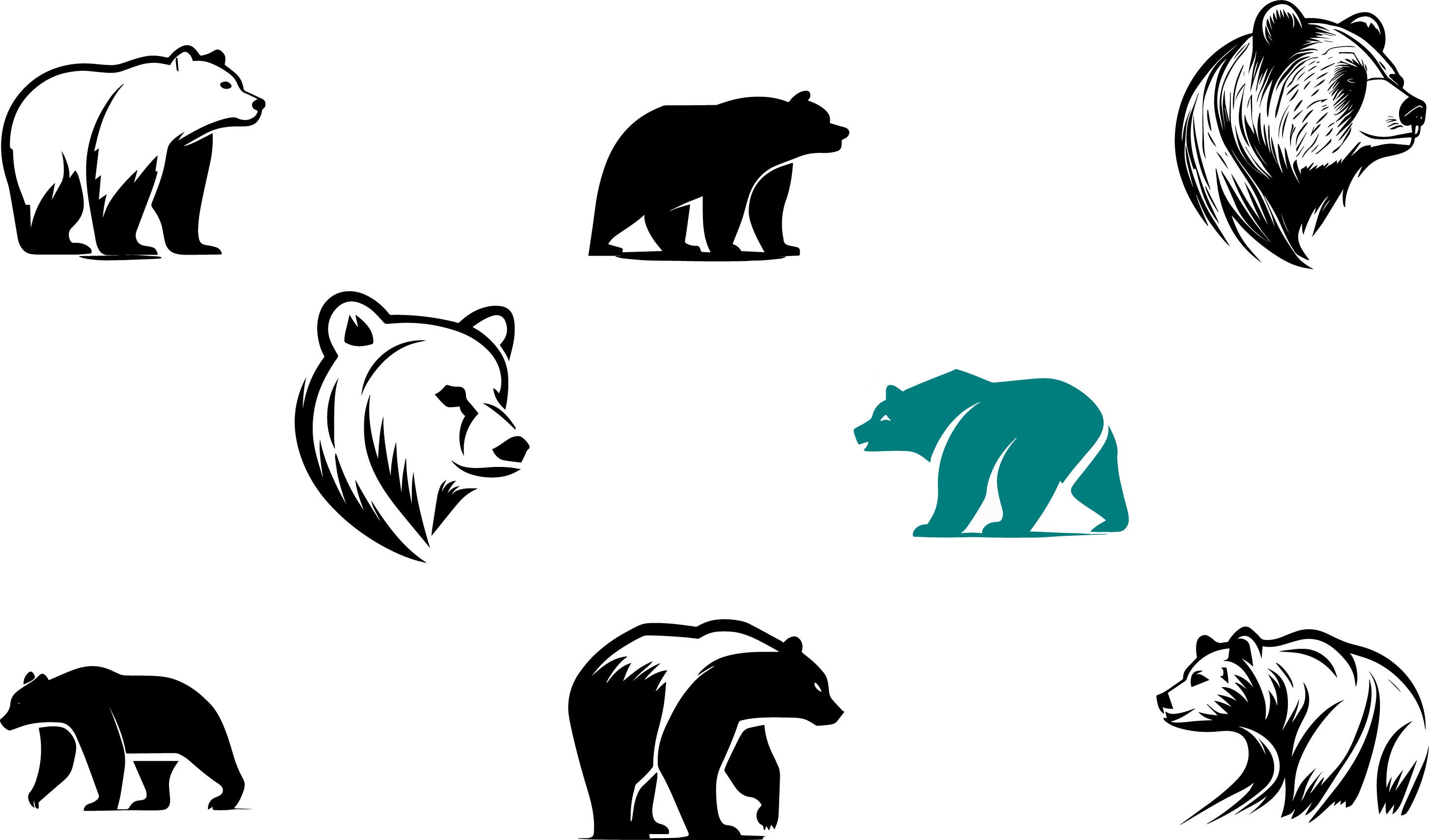 Big Bears: 50 Bear Icon Logos in SVG Format for Your Design Needs ...