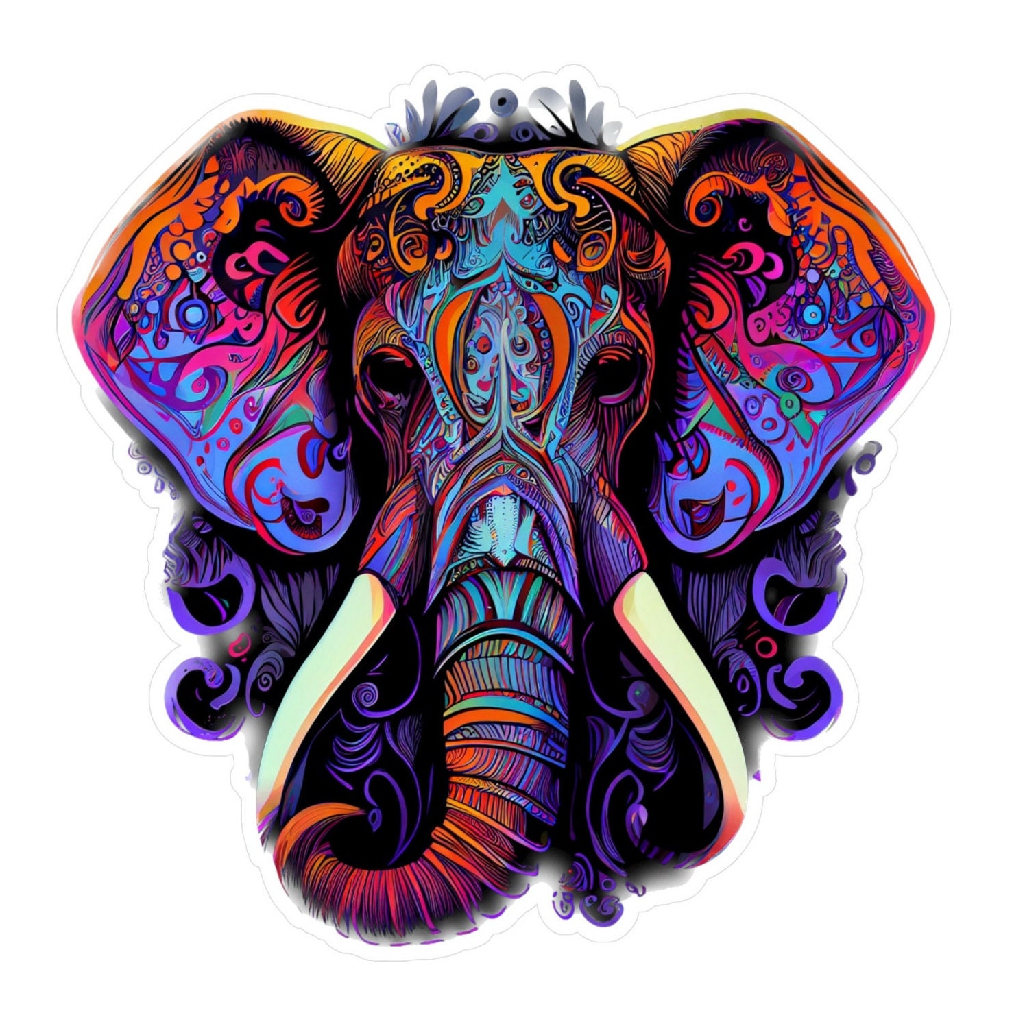 Vibrant Elephant Vinyl Sticker - Add Some Trunk-tastic Flair to Your ...