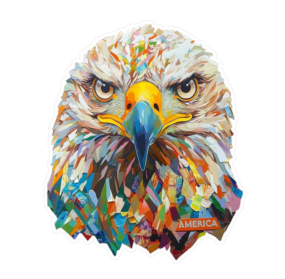 AMERICAN Bald Eagle Vinyl Decal Eagle Sticker USA Sticker Wildlife Art ...