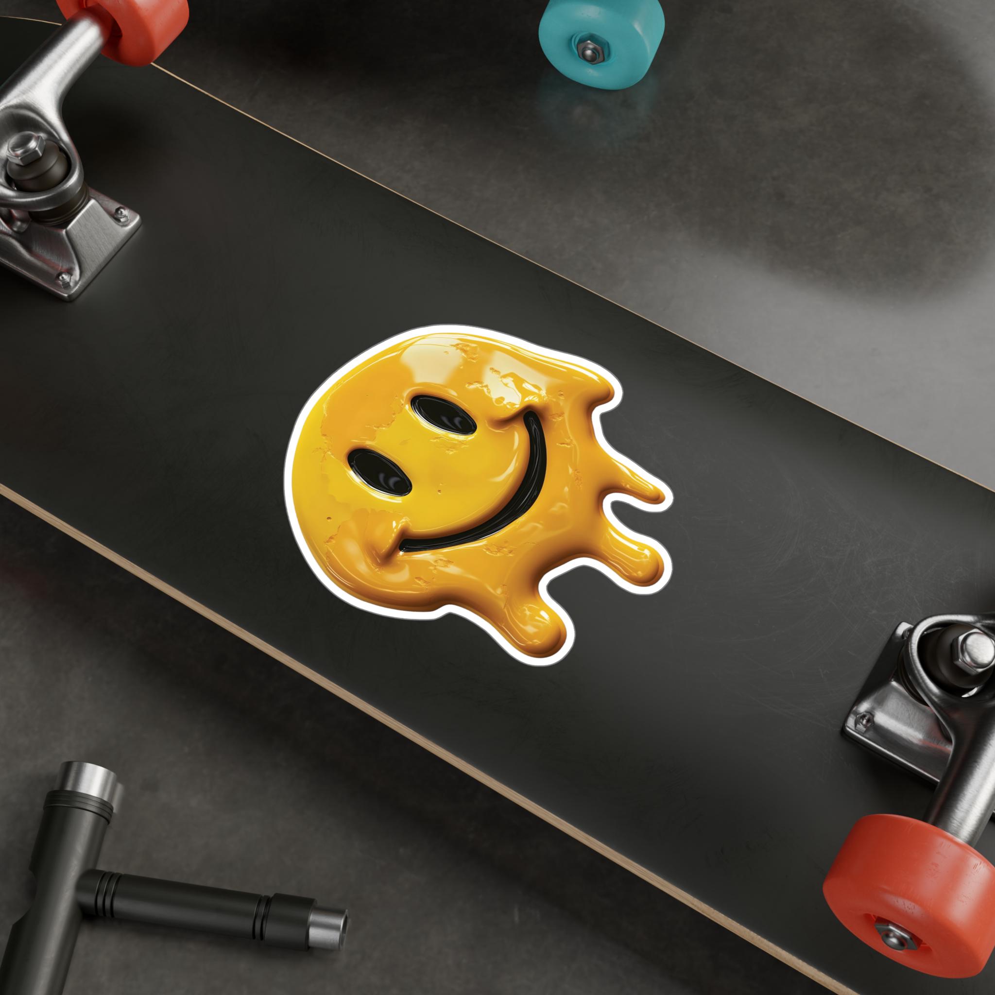 Melting Smiley Face Vinyl Sticker: Waterproof Laptop/car Decal - Etsy UK