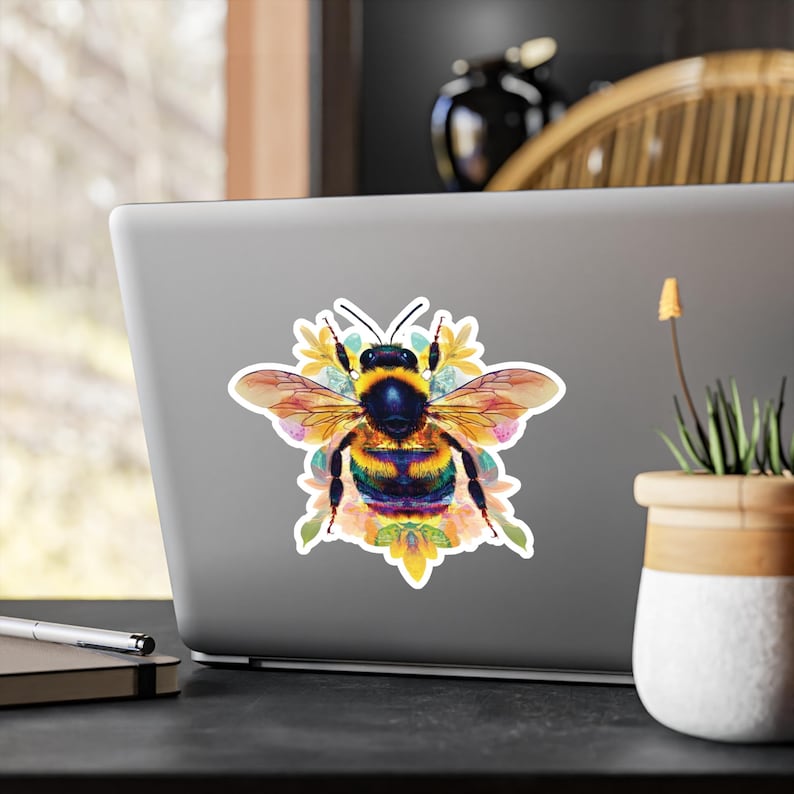 Bumblebee Vinyl Decal: Vibrant Insect Sticker, Nature Lover Gift - Etsy