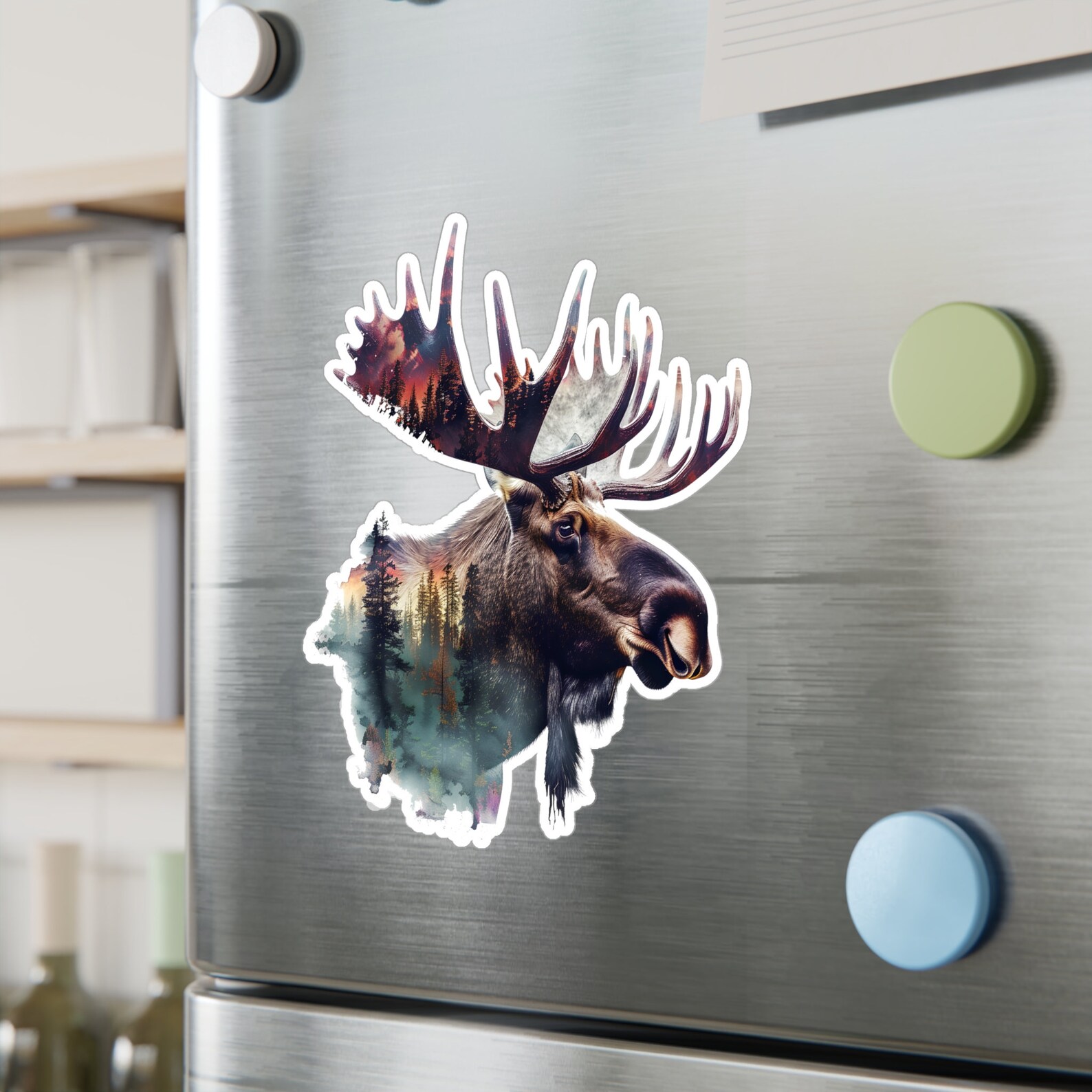 Majestic Moose: Bull Moose Vinyl Sticker - Laptop, Waterbottle, Car ...