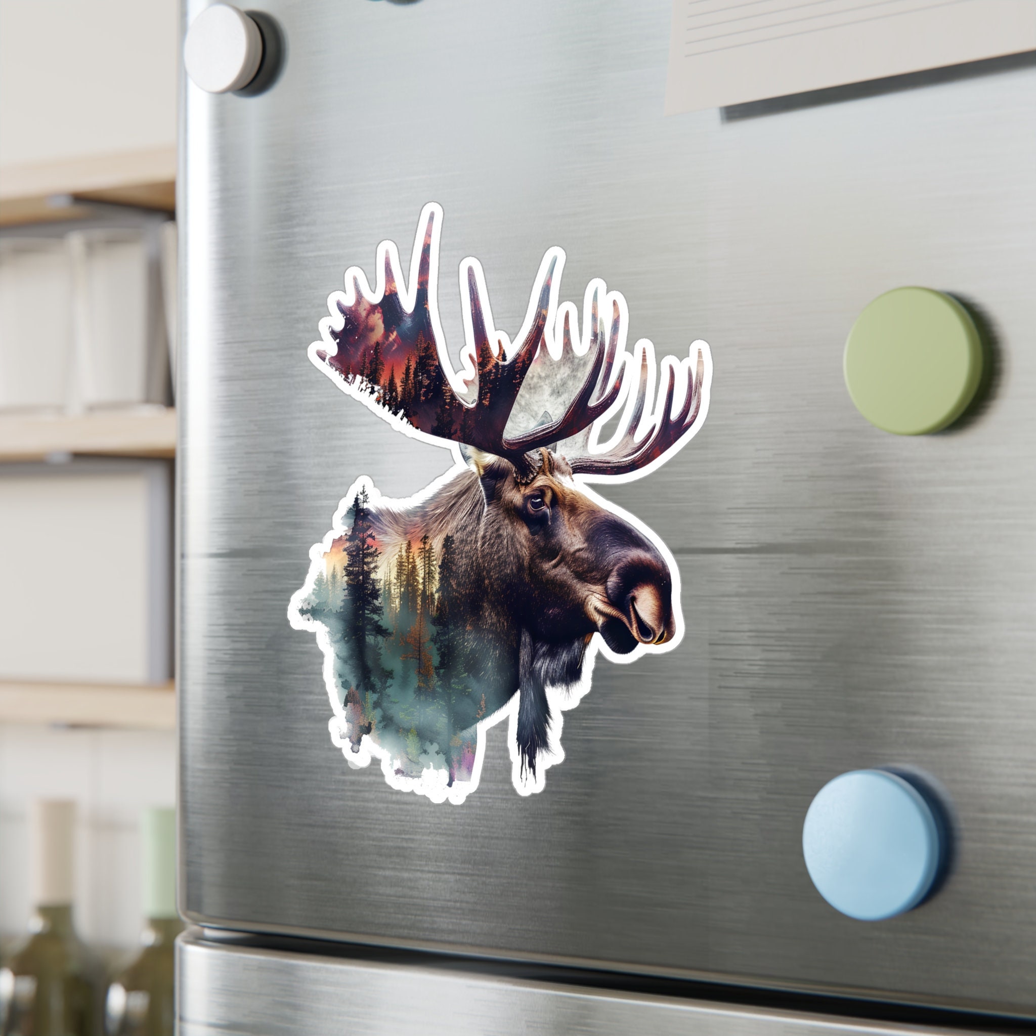 Majestic Moose: Bull Moose Vinyl Sticker - Laptop, Waterbottle, Car ...
