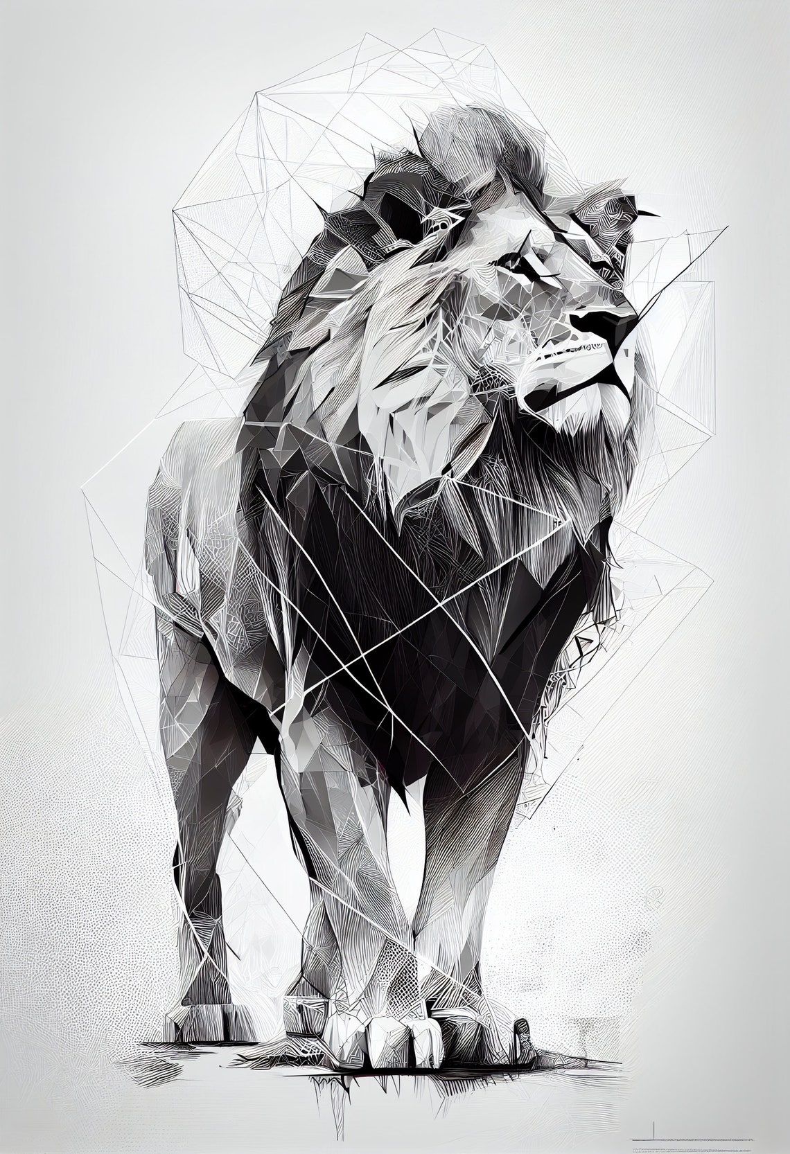 Geometric Lions: 5 Geo Lion PNG Images White Background - Etsy