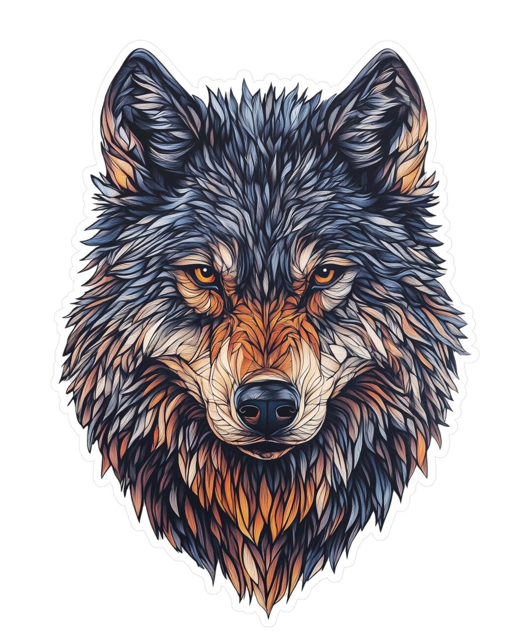Wolf Vinyl Decal: Waterproof Laptop Car Sticker - Etsy