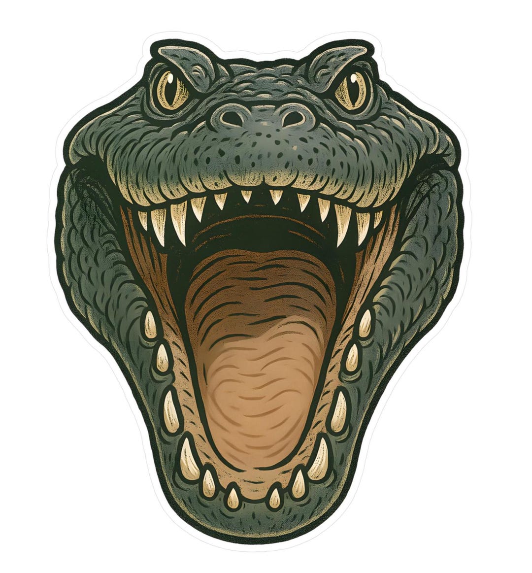 Crocodile Vinyl Decal: Reptile Alligator Sticker, Jungle Decor - Etsy
