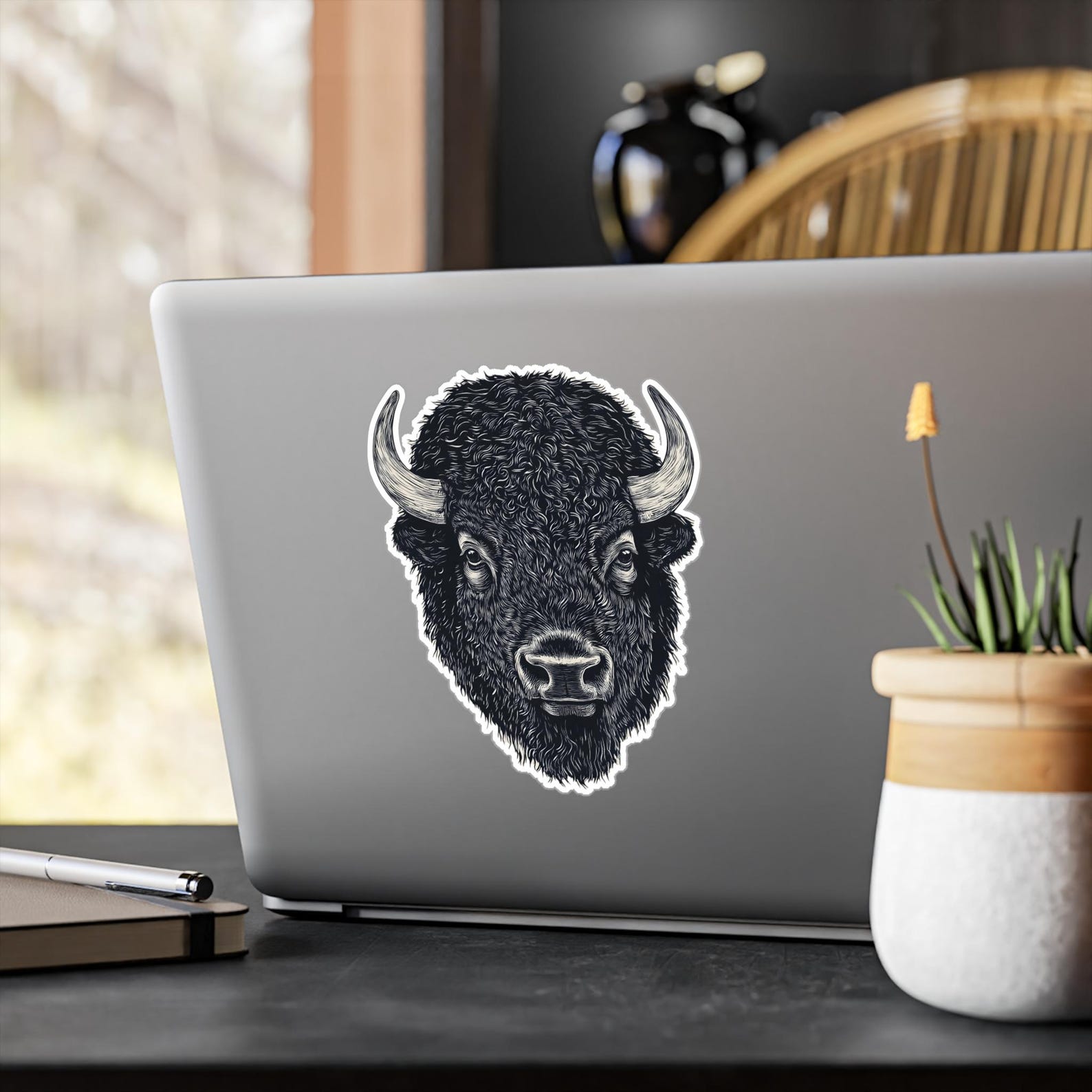 Bison Vinyl Decal: Wildlife Laptop Sticker - Water & UV Resistant - Etsy