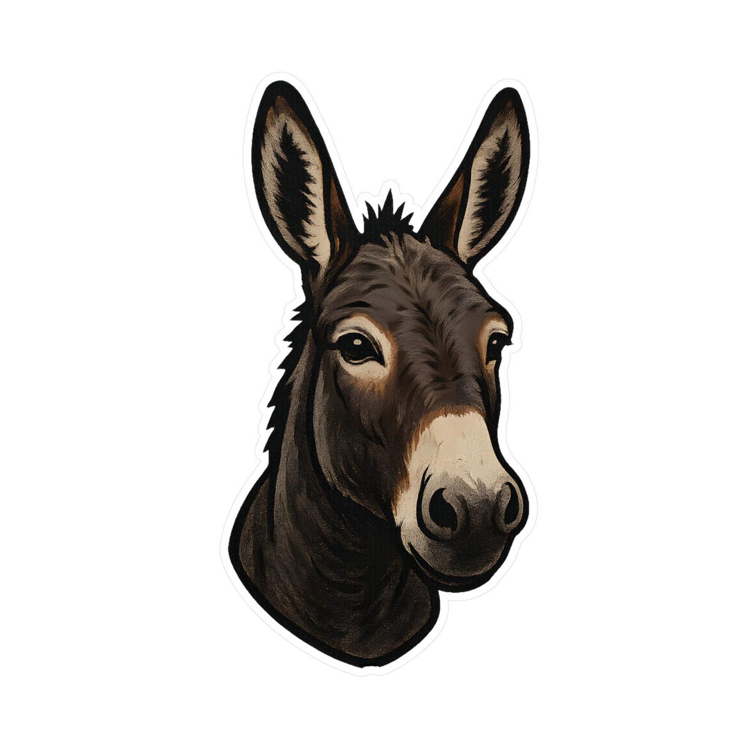 Donkey Vinyl Decal Sticker - Cute Animal Laptop Sticker, Farm Animal ...