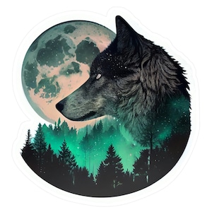 Howl at the Moon With Our Full Moon Wolf Vinyl Sticker - Bring the Wild ...