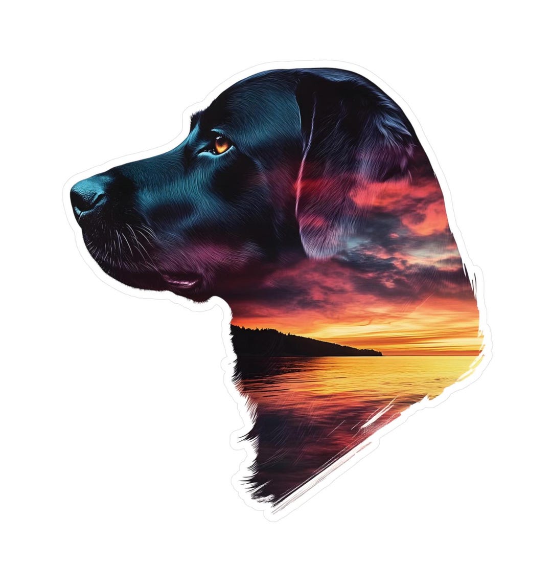 Labrador Retriever Decal, Dog Vinyl Sticker, Black Lab Kiss-cut Decals ...