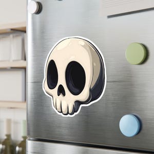 Cartoon Skull Vinyl Decal, Sticker for Laptop, Water Bottle, Car, Phone ...